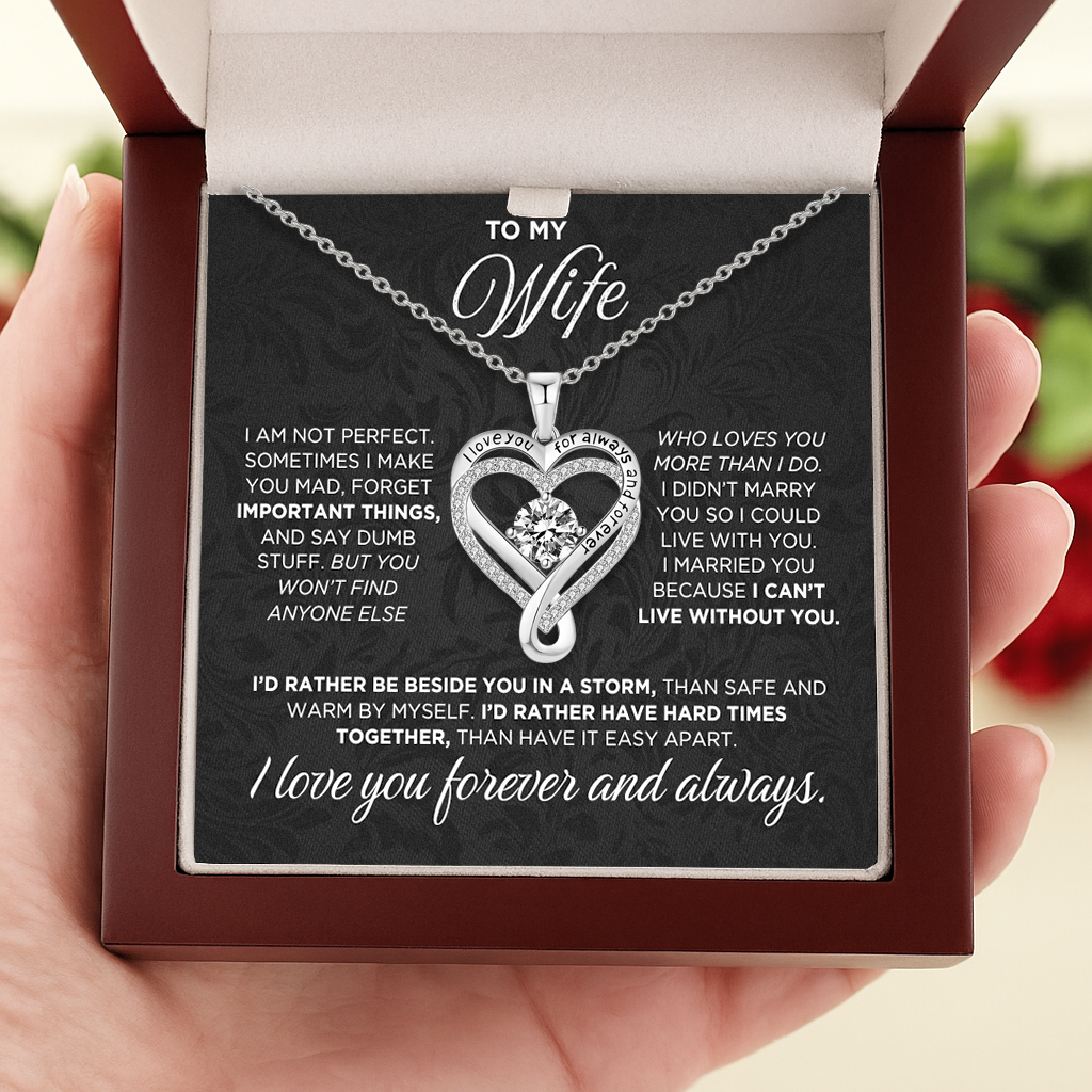 "To My Wife" Forever & Always Heart Necklace – Ziella.co