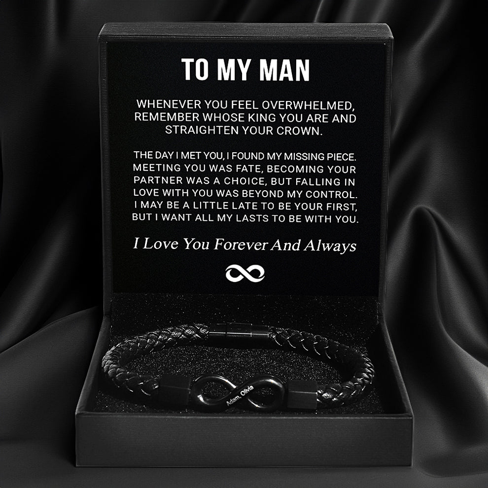 "To My Man" - Infinity Personalized Bracelet – Ziella.co